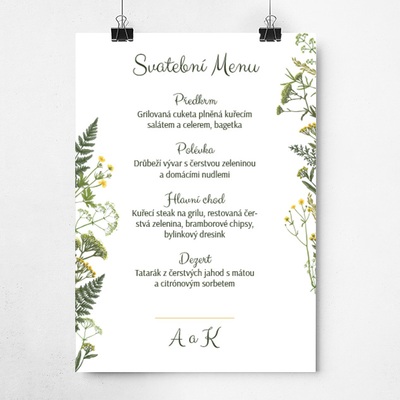 Svatební menu, které doplní váš slavnostní stůl | Copy General